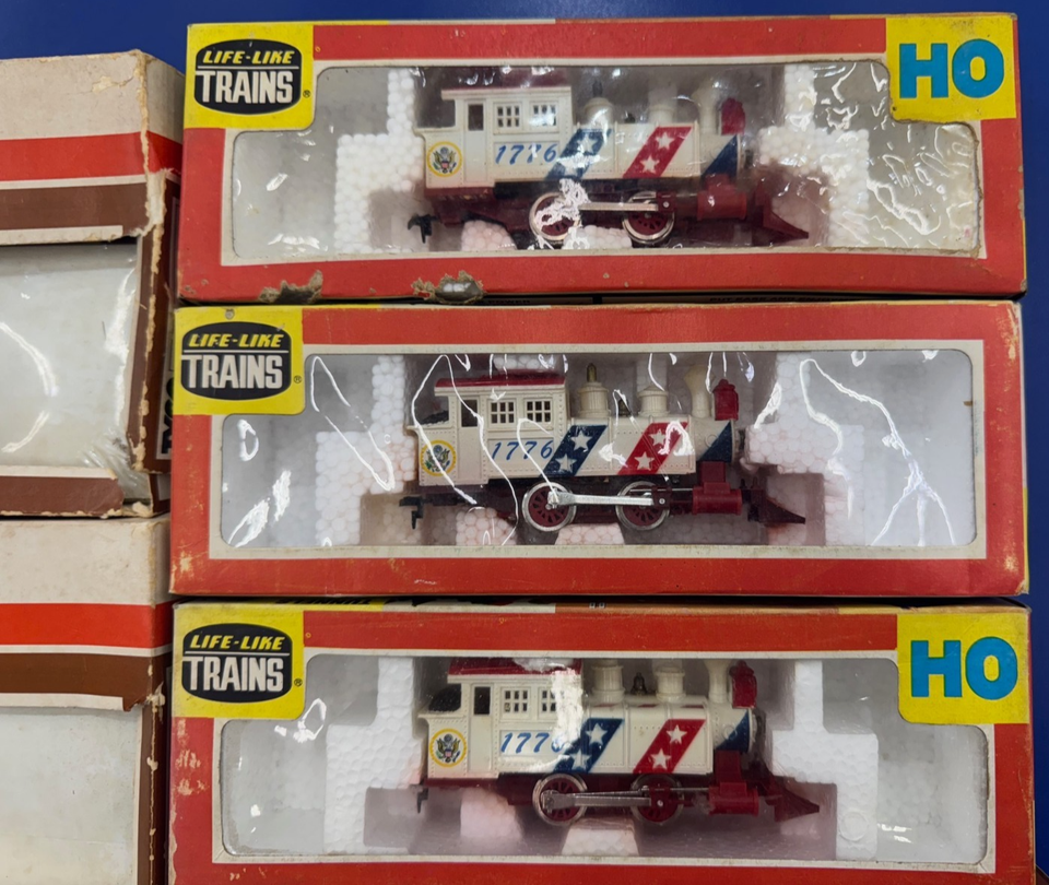 8pc Tyco Life-Like Spirit of 76 Locomotives & Tender Loco Box Car HO ...