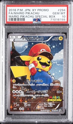 2016 POKEMON JPN XY PROMO #294 FULL ART/MARIO PIKACHU PSA 10 | eBay
