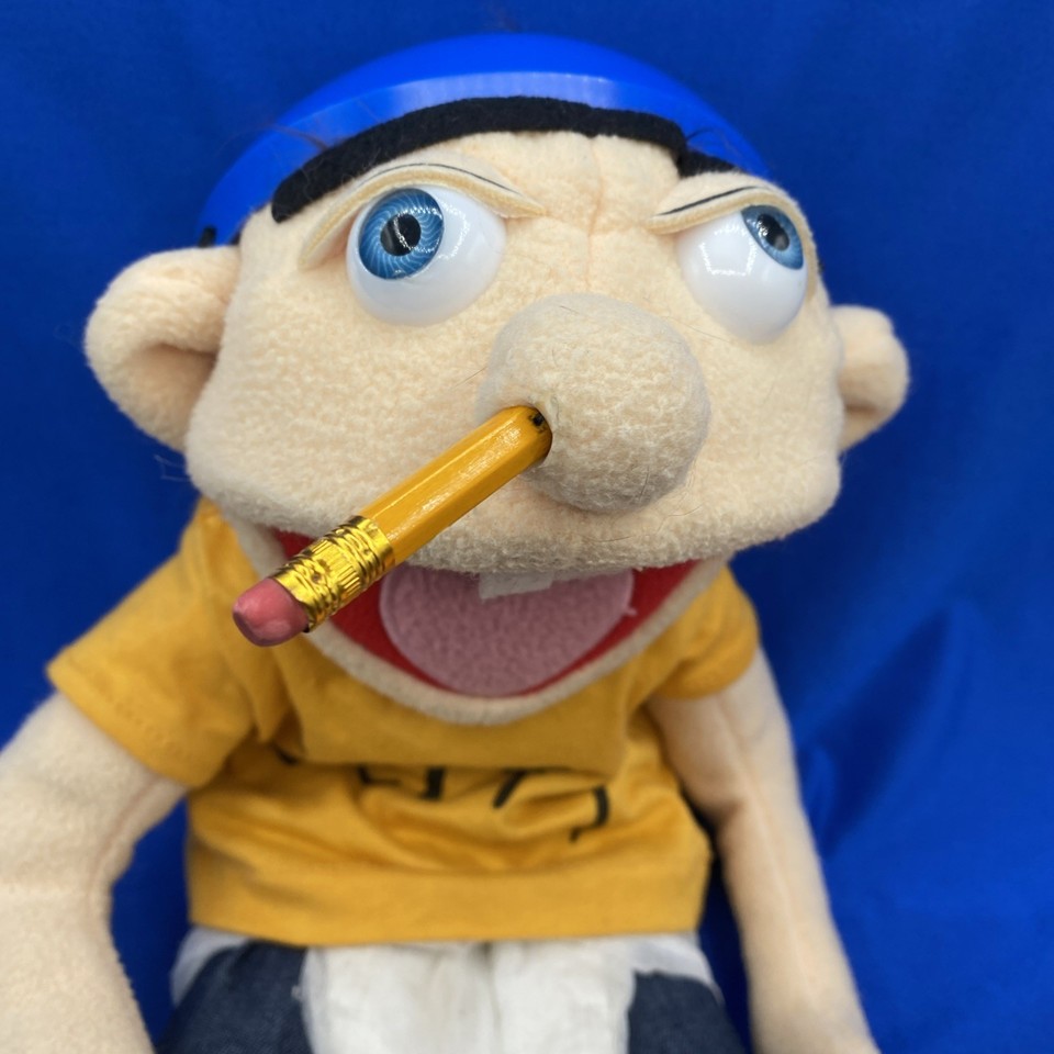 Jeffy Puppet SML, Puppet With Helmet, Shoes, Shirt, Pencil, Diaper, Bag ...
