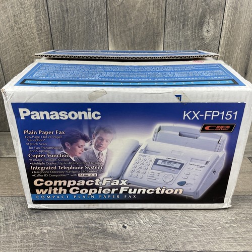 Panasonic KX-FP151 Plain Paper Fax Compact Fax w/Copier Functions Open ...