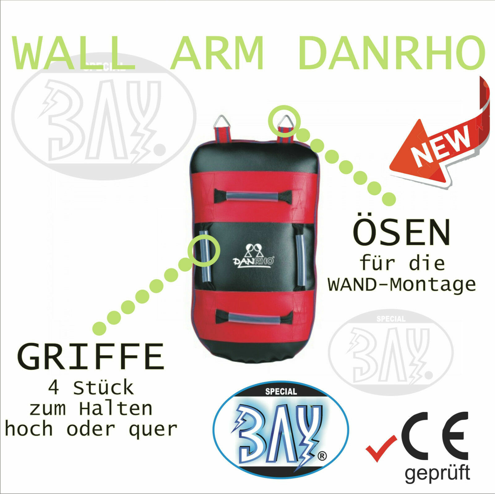 BAY® -3 in 1- WANDMONTAGE Makiwara Wand Schlagpolster Sandsack Boxsack ...