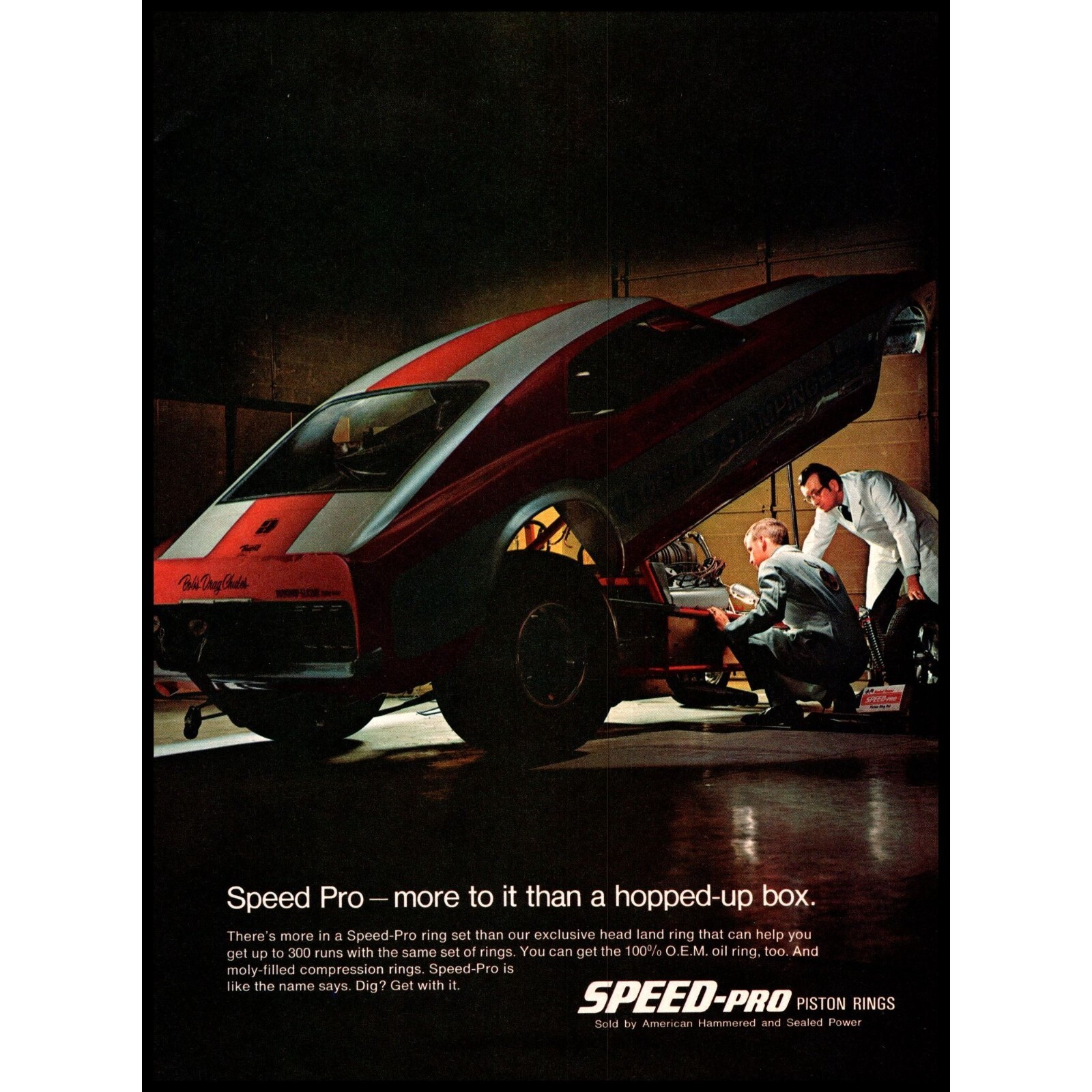1970 Speed Pro Piston Rings Performance Parts Vintage Print Ad Drag ...