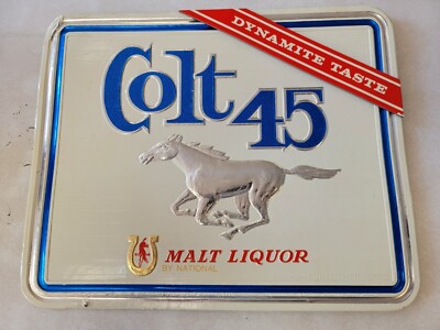 Colt 45 Malt Liquor Embossed Beer Sign Advertising Vintage | eBay