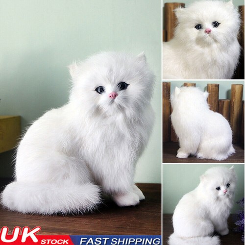 Realistic Persian Cat Animals Models Plush Toy Kids Stuffed Fluffy Doll ...