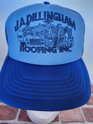 Vtg JA Dillingham Roofing Construction Skilled Craftsman Snapback ...