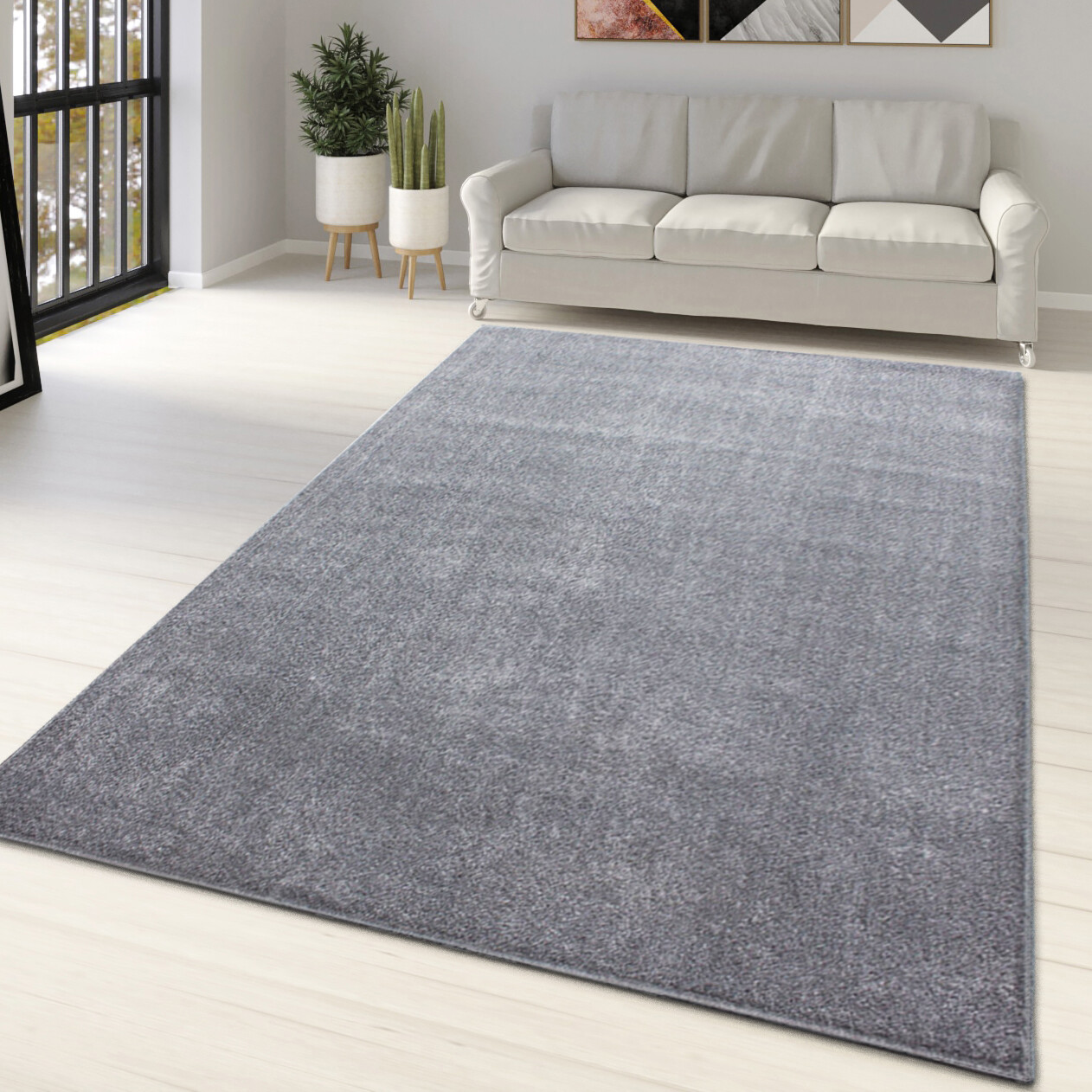 Light Grey Rug Large XL Small Modern Soft Carpet Living Room Bedroom ...