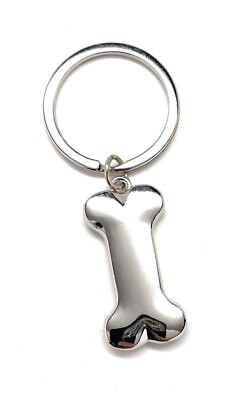 Dog Bone Keychain Silver Bone Charm Car Key Chain with Key Ring Dog Pet ...