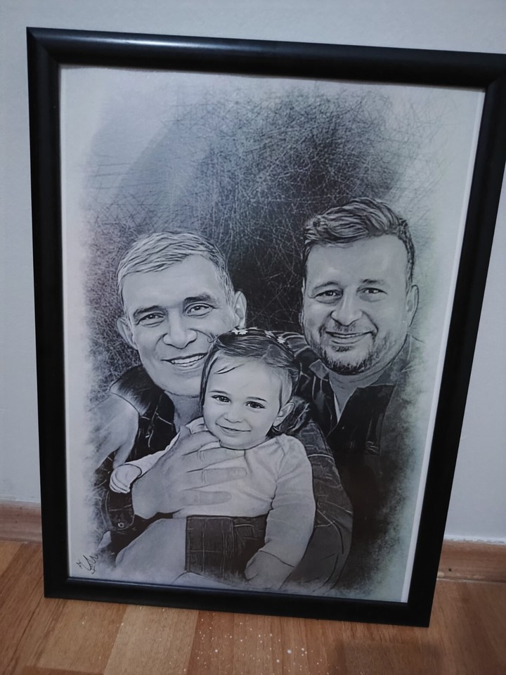 Pencil Portrait from Photo, Handmade Drawing, Personal Portrait - Black ...