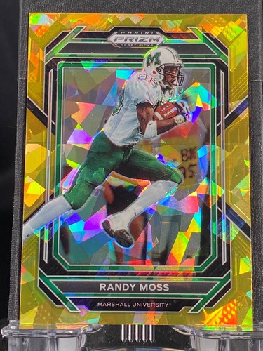 Randy Moss - 2023 Panini Prizm Draft Picks #83 Gold Ice Marshall ...