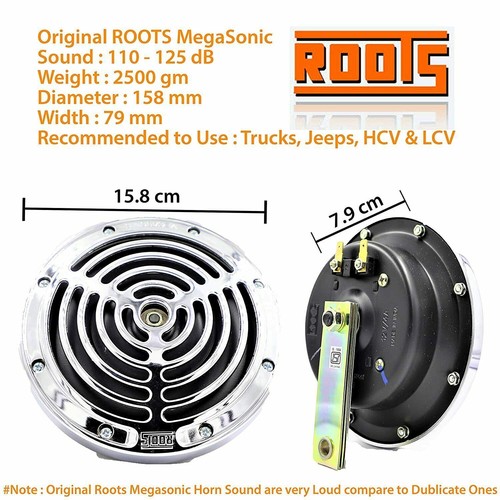 Roots Megasonic High Tone Horn 395 HZ 12V Horn For Car/Jeep/Tractor ...