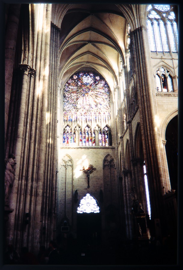 6x 35mm Slides - Gothic Interior, Rose Window - Amiens Cathedral FRANCE ...