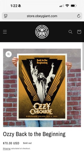 Ozzy Back to the Beginning Obey Giant "Ozzy Ozbourne Peace Fingers ...