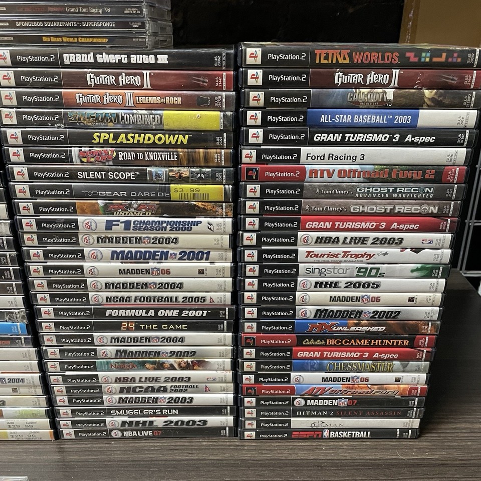 PlayStation 2 PS2 117 Game Lot -- GTA+Guitar Hero+Naruto+Final Fantasy ...