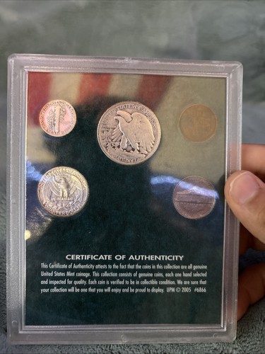 1944-S WWII Coin Series Collector Set of 5 Coins Framed, Inc. Silver ...