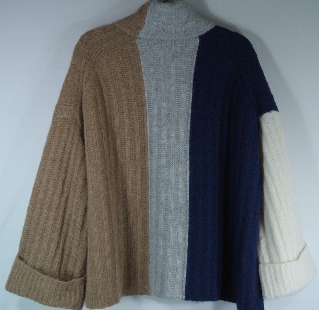 NEW Eleven Six Talia Color Block Poncho Sweater in Multi Size XS/S # ...