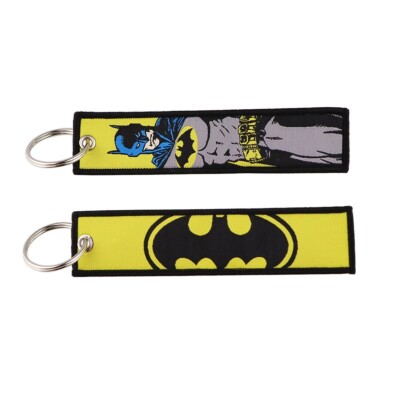 Batman Superhero Comic Movie Bat Logo Embroidered Double Sided Key Tag ...
