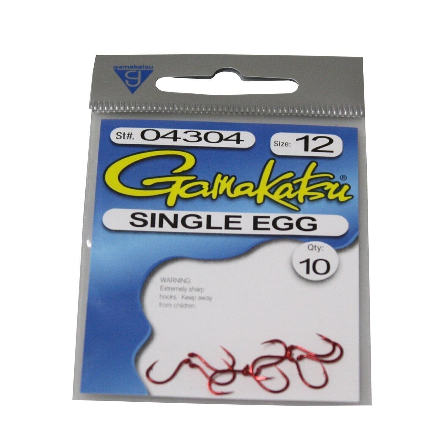Gamakatsu 04307 Single Egg Loose Hooks (10 Pack), Size 6, Red | eBay
