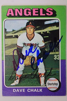 DAVE CHALK California Angels Autographed 1975 Topps #64 Signed Card 16F ...