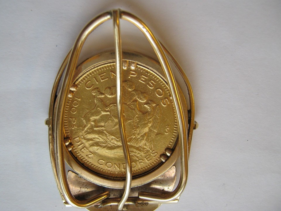 1951 , Chile , 100 Pesos Gold , Money Clip , Rare / Antique Collectible ...