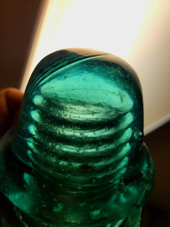 Vintage Hemingray 4” Glass Insulator No 19 Aqua Blue Green Chipped At ...