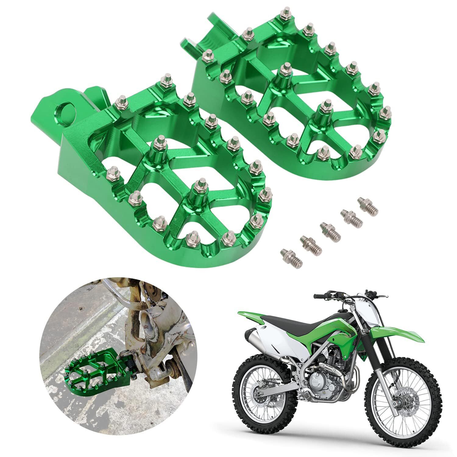 Motorcycle Foot Pegs Footrests CNC For KLX150L 2014-2021 KLX150BF 2017 ...