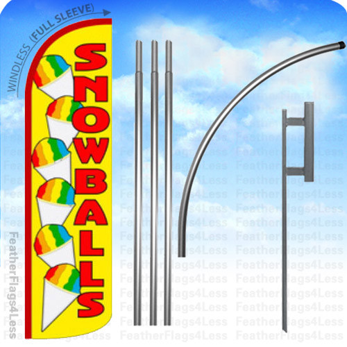 SNOWBALLS - WINDLESS Swooper Feather Flag KIT Banner Sign yq | eBay