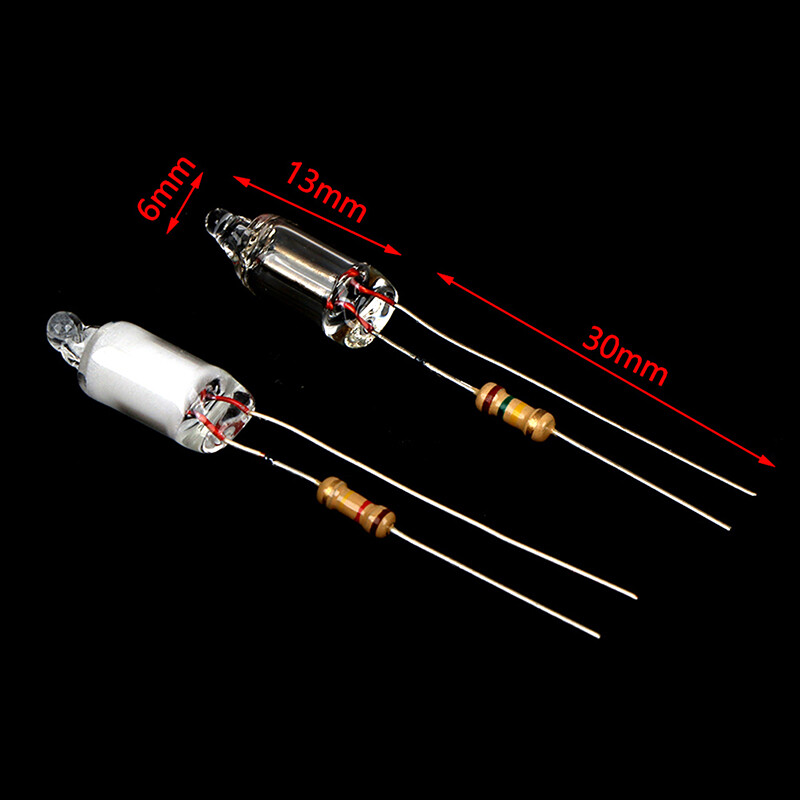 10Pcs Neon Light Bulbs 6*13mm Mini Neon Light Indicator With Resistor ...