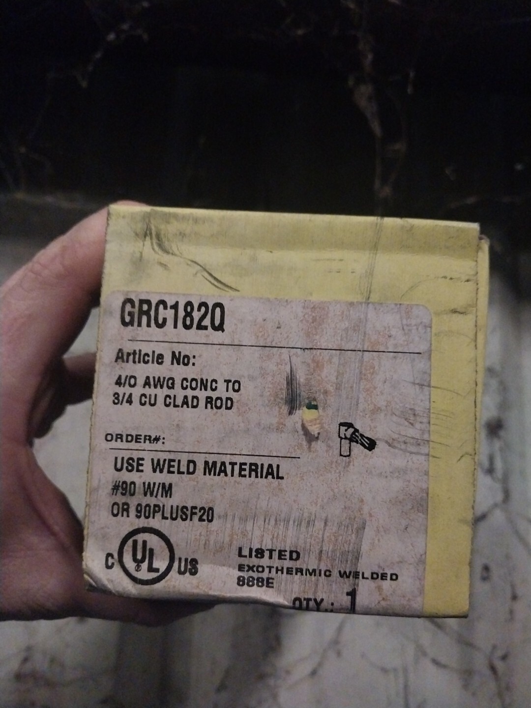 CADWELD ERICO CABLE TO GOUND ROD MOLD 470 CONC 3/4CU LB90 WELD METAL ...