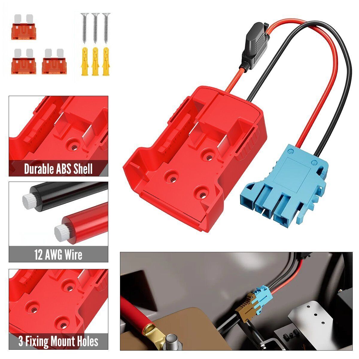 Power Wheels Adapter for Milwaukee 18V Battery to DIY Ride On Car Toys ...