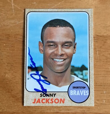 Sonny Jackson Atlanta Braves Signed Autograph 1968 Topps Baseball Card ...