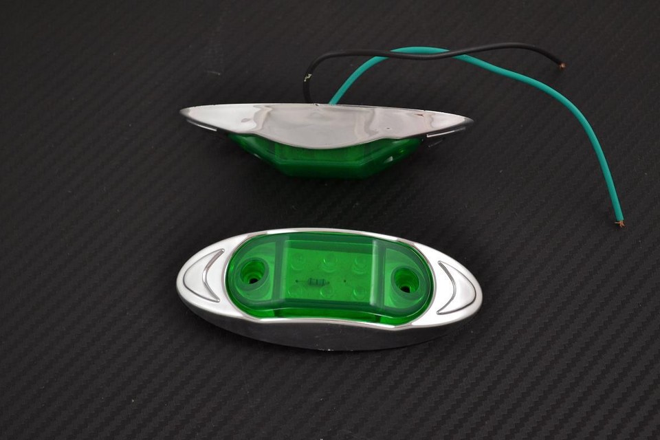 10 X LED Verde Indicatore Laterale Luci 12V Cromo Fari Camion Rimorchio Telaio | eBay