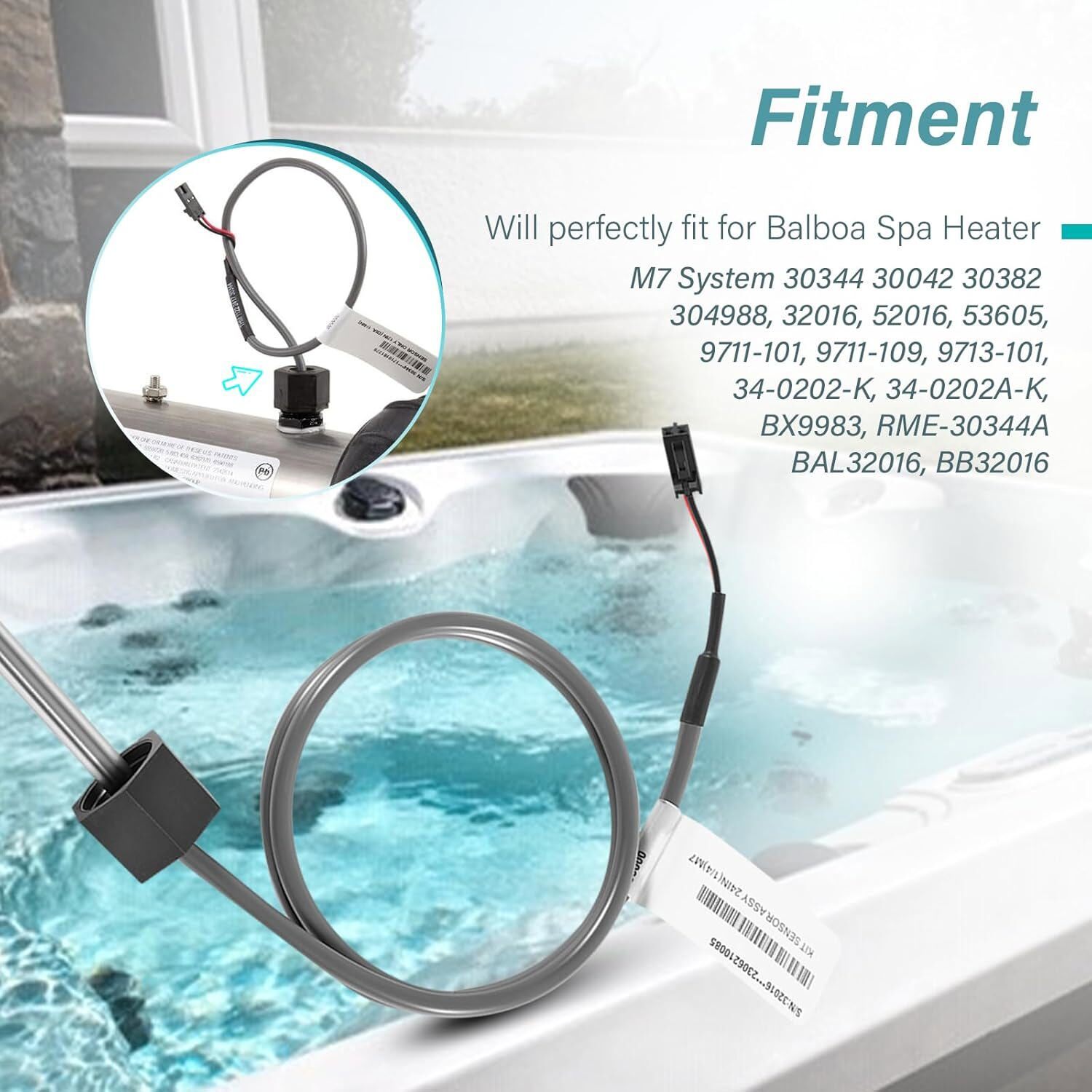 24" Temp/High Limit Sensor for Balboa Spa Heater M7 System 30344 30042 ...