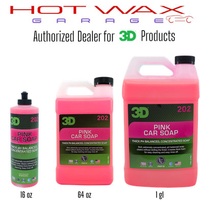 3D Pink Car Wash Soap pH Balanced, Easy Rinse, Scratch Free Ceramic ...