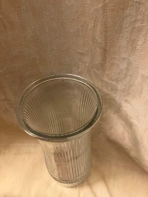 Hoosier Glass Vase Clear Ribbed Stripe 4088-B USA Made 8.5 Inch | eBay
