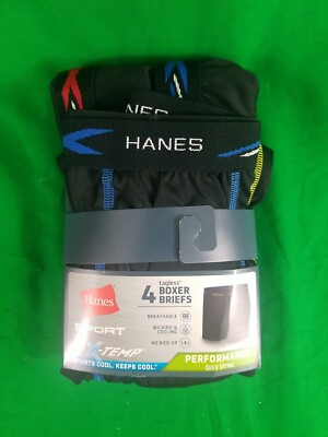 4 Hanes Boys XL 18 Boxer Briefs Sport XTemp Performance Air Long Leg | eBay