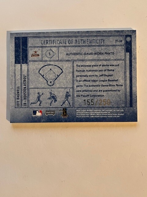 2003 Playoff Absolute Memorabilia Jeff Bagwell Tools of Trade Game ...