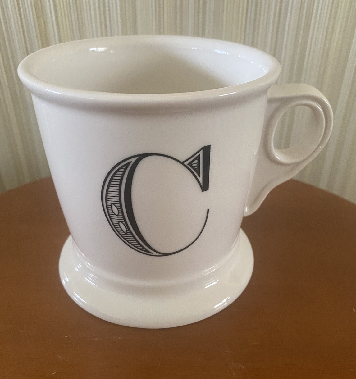 Anthropologie MONOGRAM C Mug, 12 oz Shaving, Black on White, Excellent ...