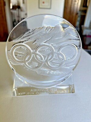 1992 LALIQUE ALBERTVILLE OLYMPICS RINGS PAPERWEIGHT | eBay