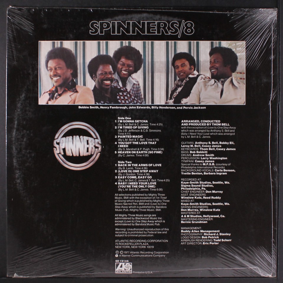 SPINNERS: 8 ATLANTIC 12" LP 33 RPM Sealed | eBay