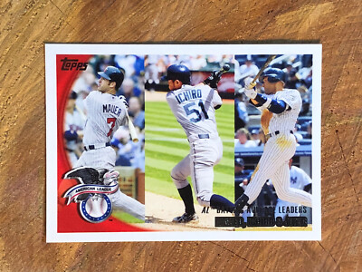 2010 Topps AL Batting Average Leaders Derek Jeter Mauer Ichiro #8 NM-MT ...