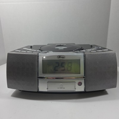 Wedge A4116 CD Player USB SD AM/FM Alarm Clock Radio Box Tested | eBay