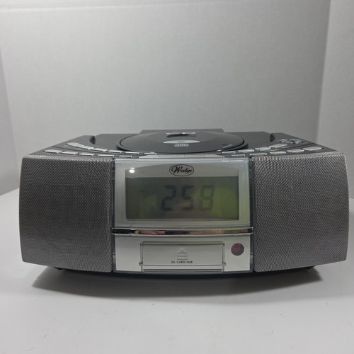 Wedge A4116 CD Player USB SD AM/FM Alarm Clock Radio Box Tested | eBay