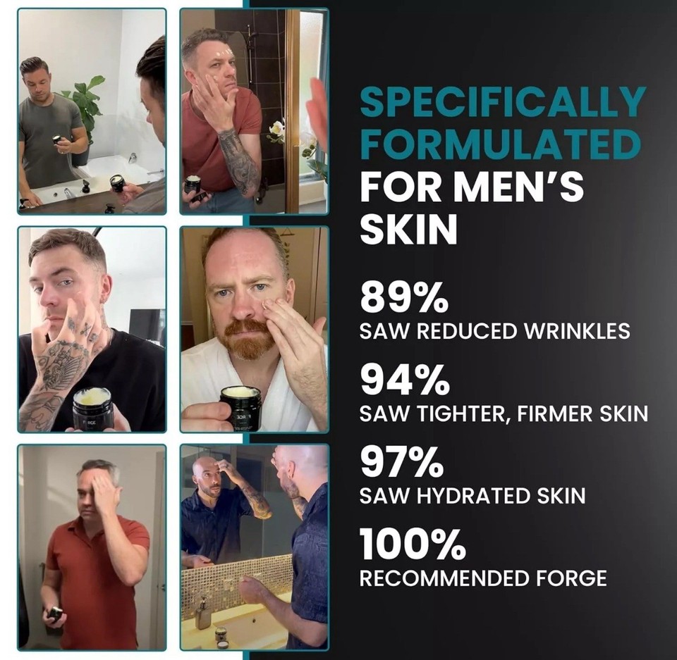 Forge Skin Men's Wrinkle Defense Beef Tallow Balm for Skin- 1.77 OZ ...