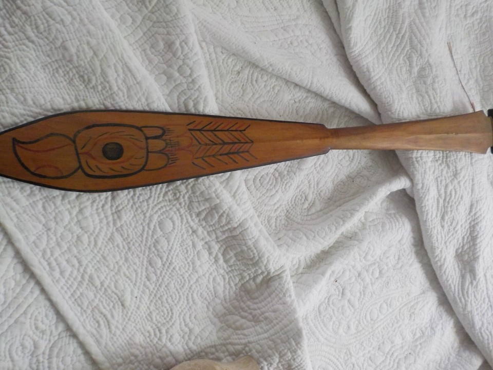 vintage Northwest Coast Cedar Painted Paddle 26" | eBay