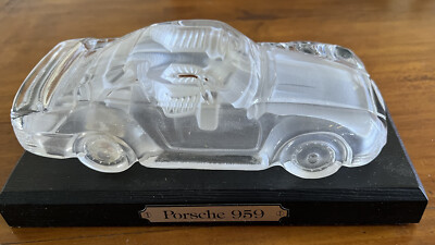 Porsche 959 Car Frosted Clear Satin Crystal with stand Hofbauer | eBay