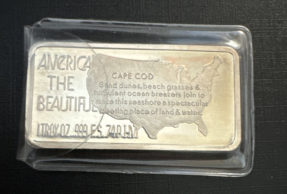 1974 Cape Cod, Massachusetts 1 Troy Oz. .999 Silver Bar - Vintage ...