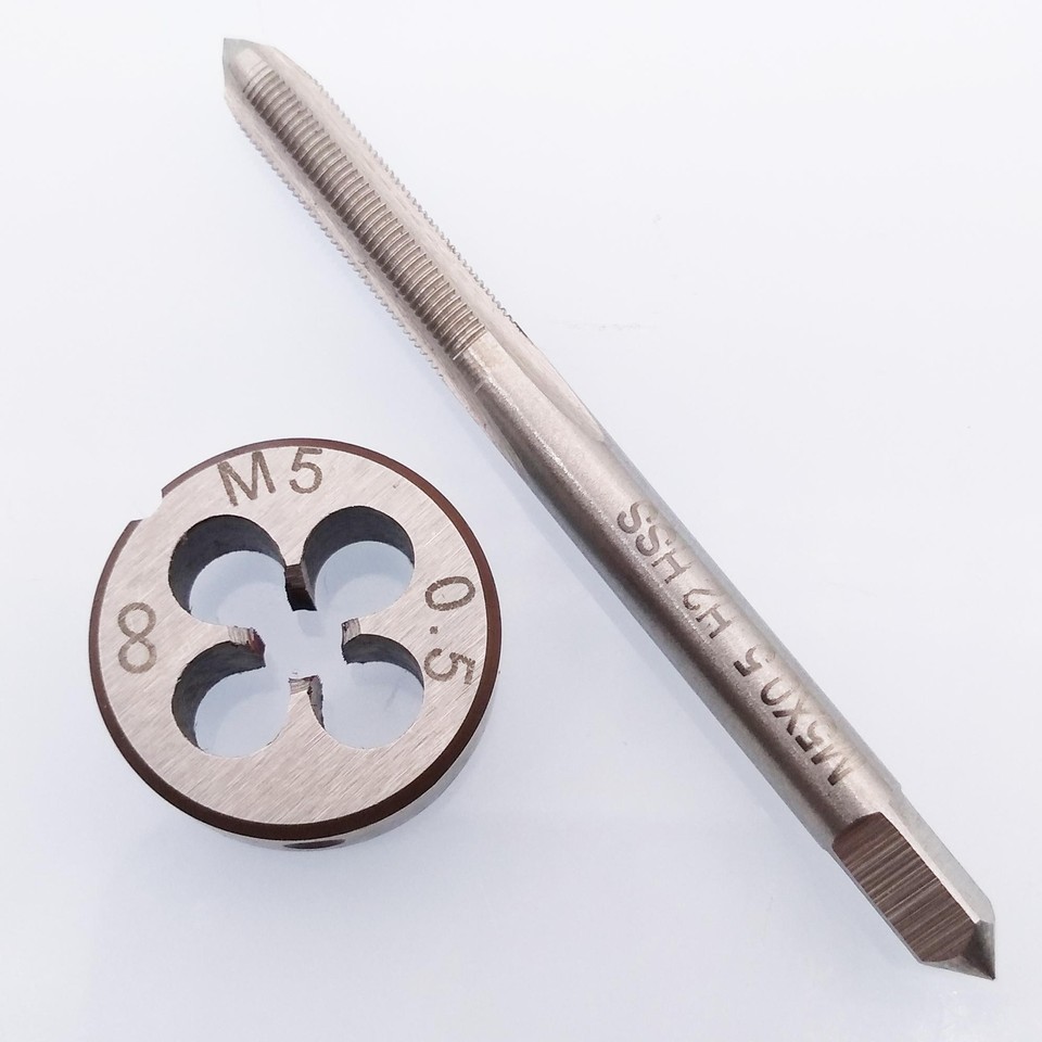 US Stock HSS M5 x 0.5mm Tap & M5 x 0.5mm Die Metric Thread Right Hand ...