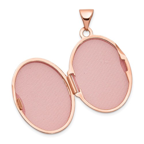 14k Rose Gold Scroll Design 21mm Oval Locket Pendant Perfect Gift for ...