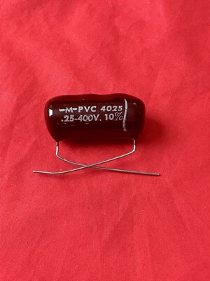 MALLORY .25 uF 400V Brown Drop Capacitor 10% PVC4025 Polyester +17% of ...