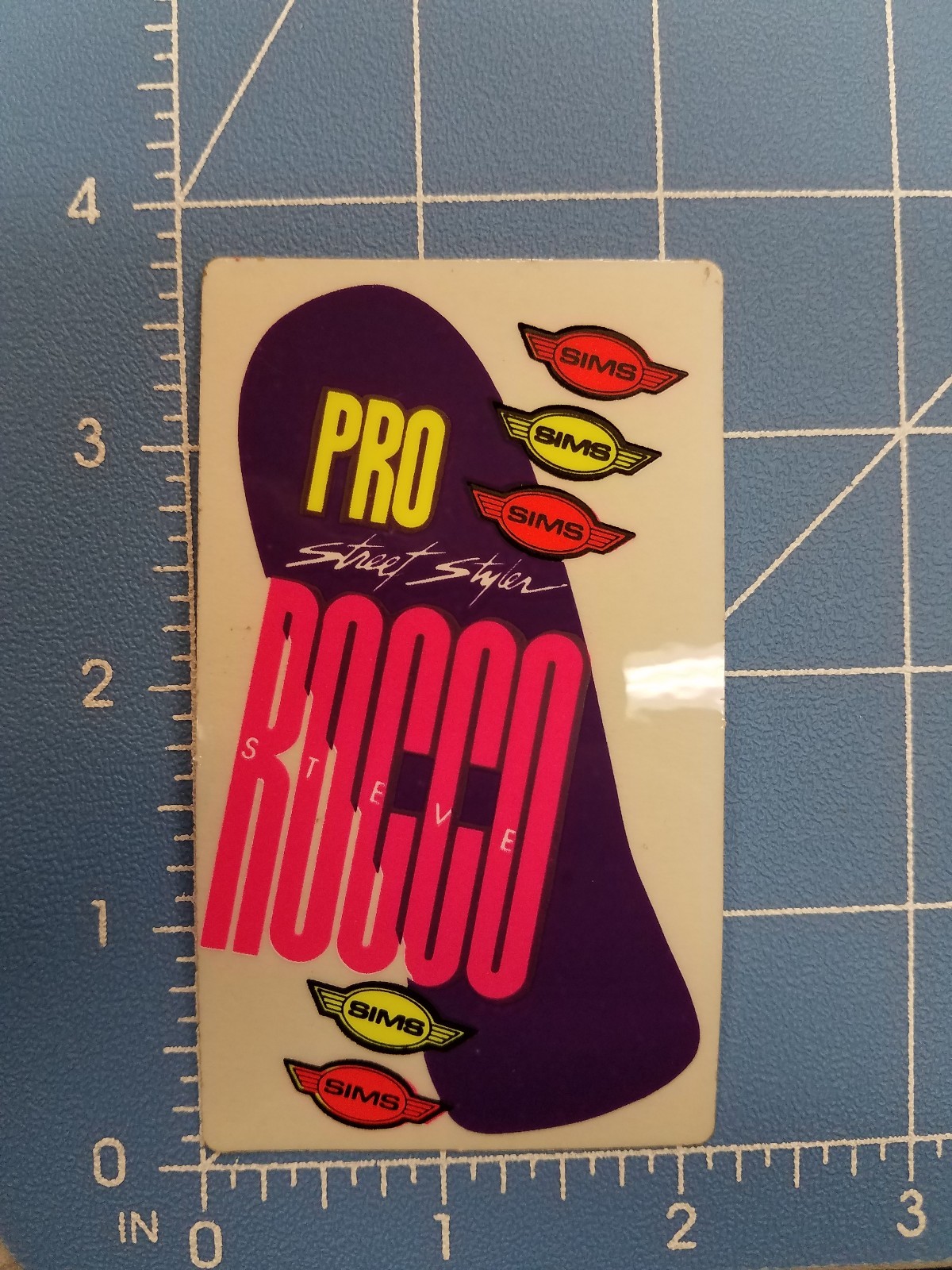 NOS Sims Skateboard Sticker - Steve Rocco - Purple/Clear | eBay